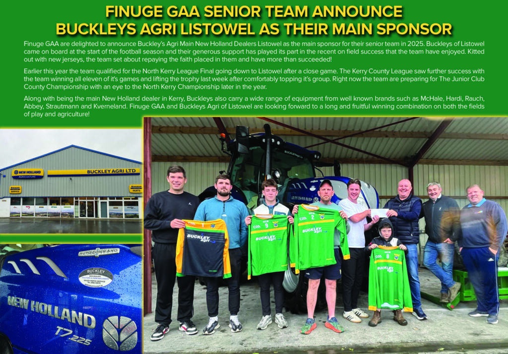 Finuge GAA Senior Team Announce Buckleys Agri Listowel as their Main ...
